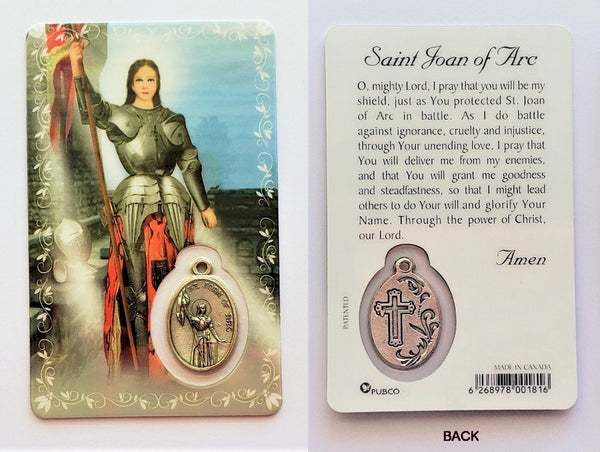 St. Joan of Arc Prayer Card with Medal – The Catholic Store