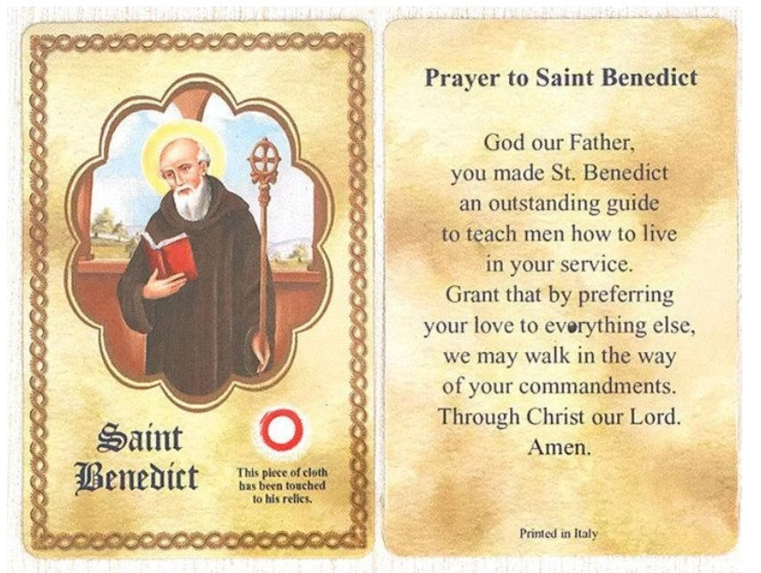 St. Benedict Relic Prayer Card – A Powerful Symbol of Protection – The ...