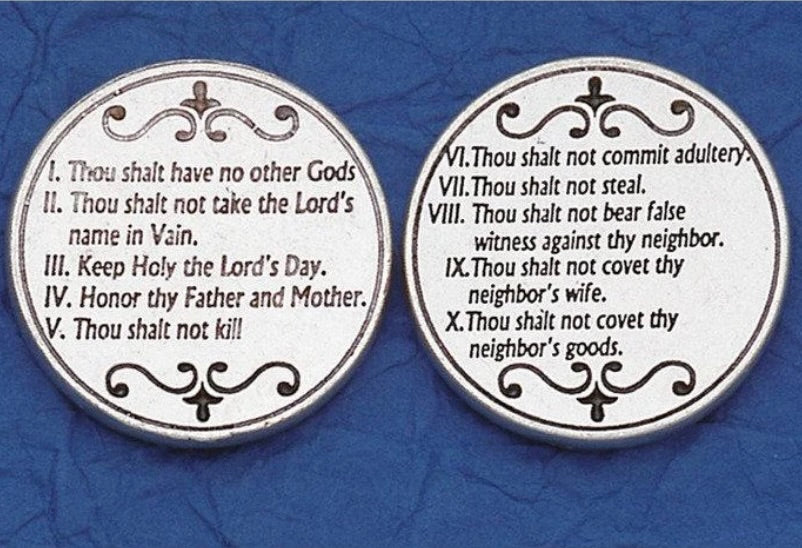 The Ten Commandments Italian Pocket Coin – The Catholic Store